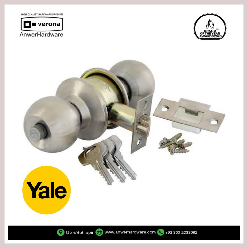Yale Round Cylindrical Knob Set 5127-Satin Silver ⋆ Anwer Hardware