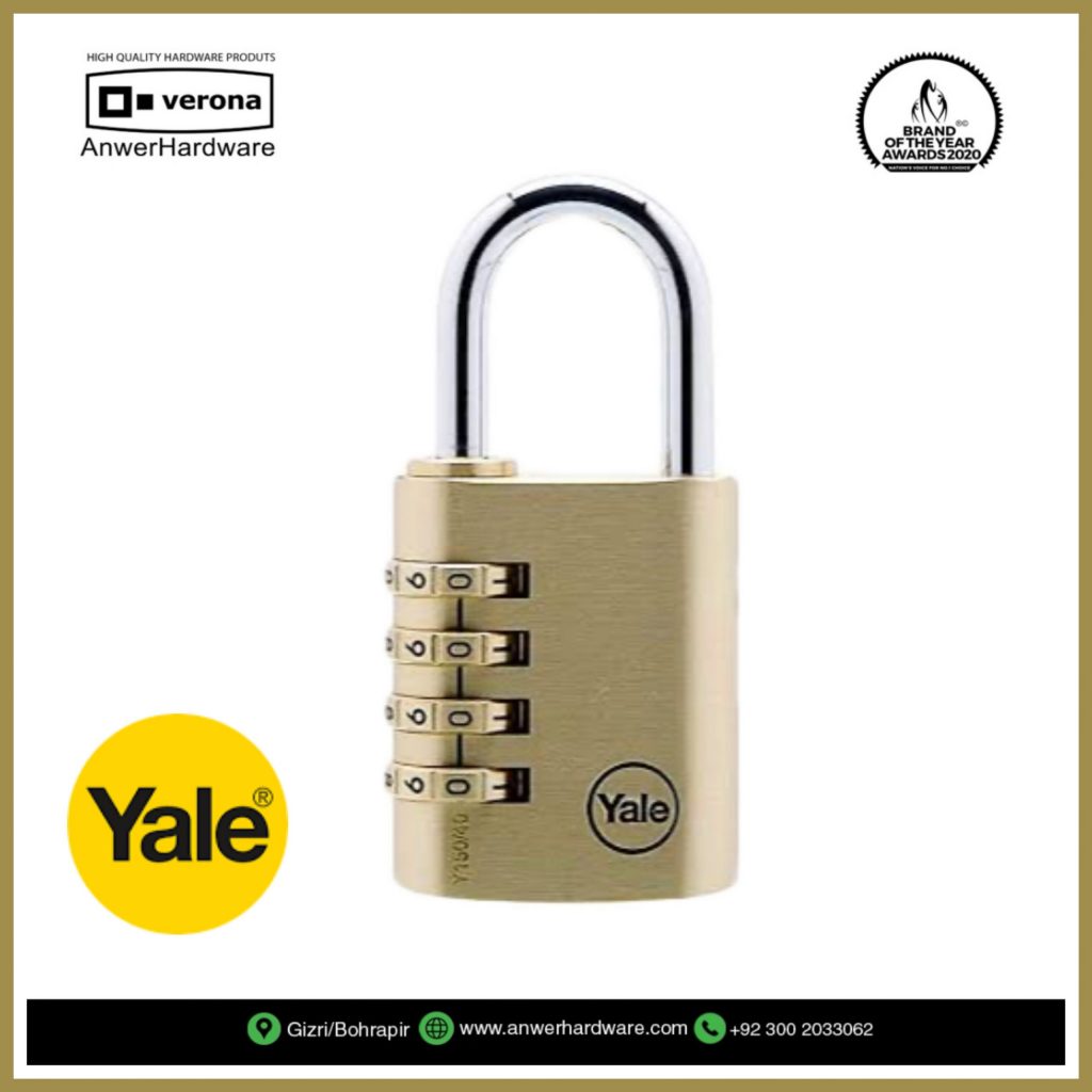 Yale Pad Lock Brass Numeric Y150 ⋆ Anwer Hardware