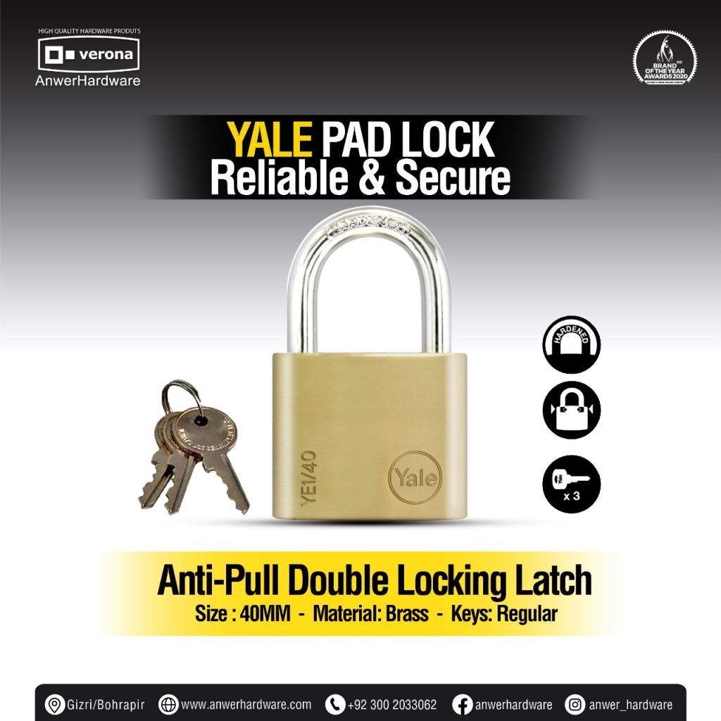 Yale Brass Pad Lock YE1 ⋆ Anwer Hardware