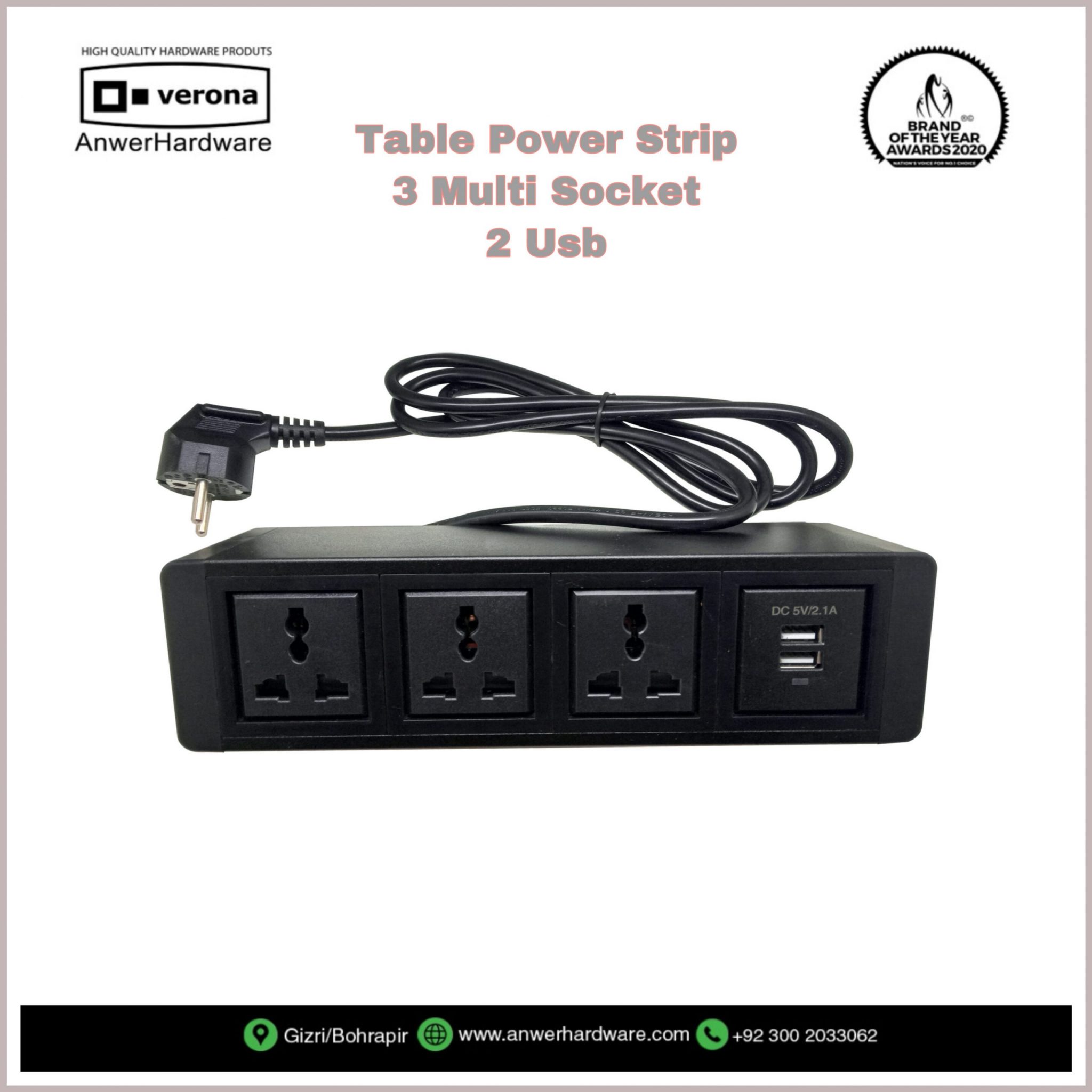 Verona Table Power Strip ⋆ Anwer Hardware