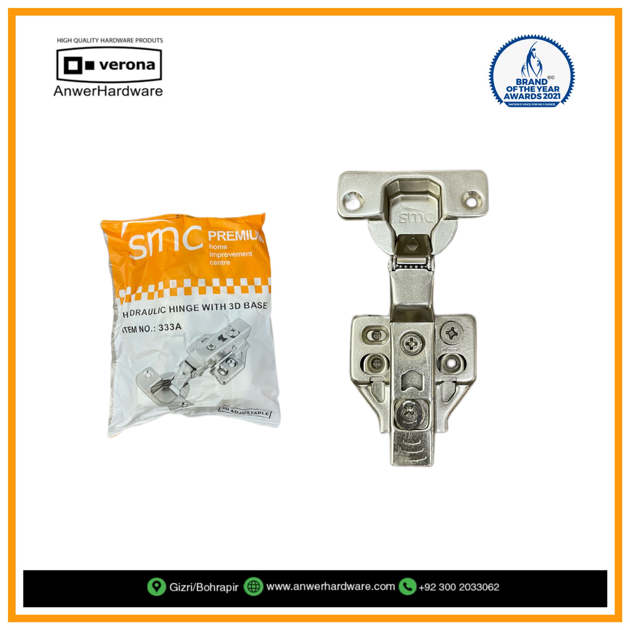 Smc Kitchen Hinge 333A-3D ⋆ Anwer Hardware