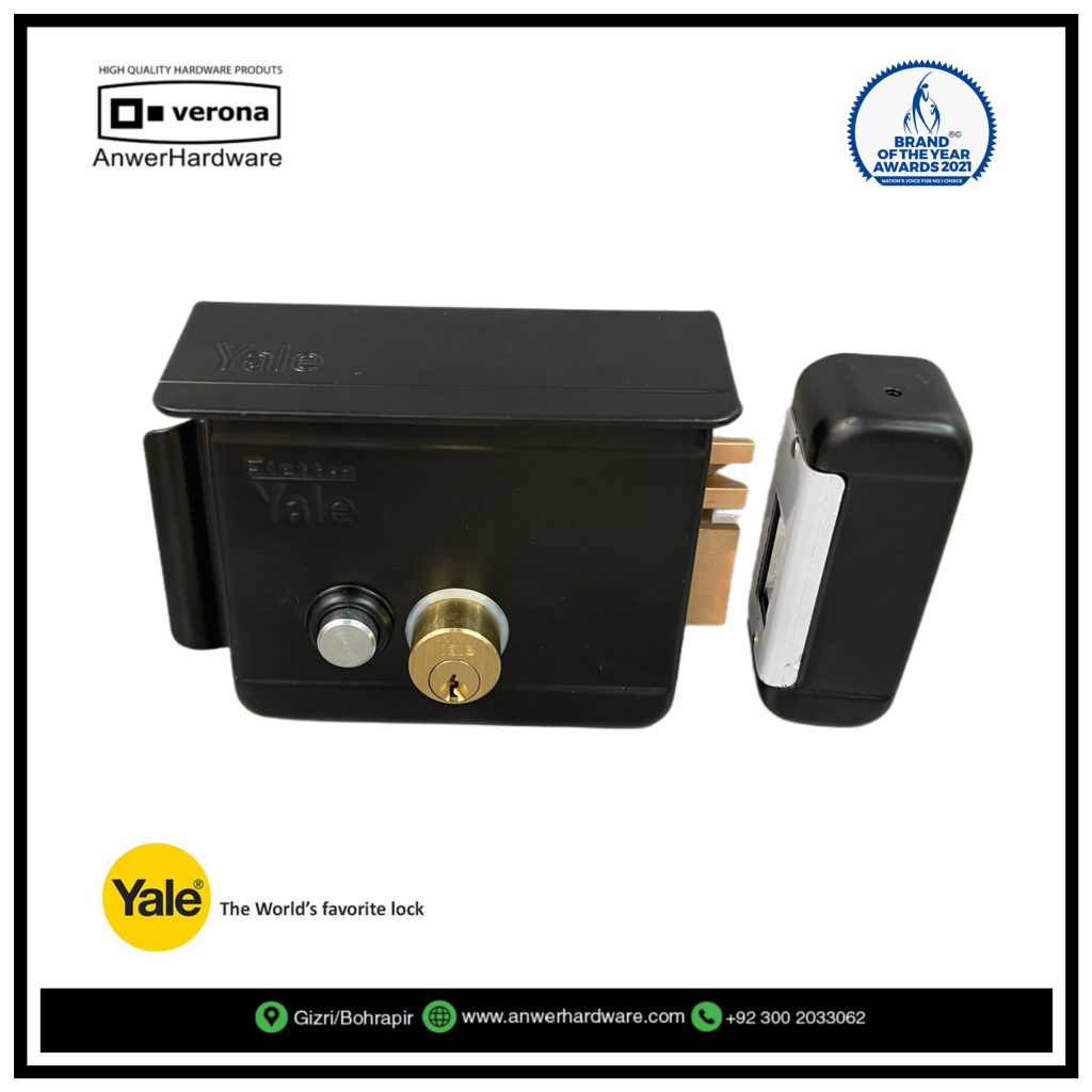 Yale Electric Rim Lock Matt Black ⋆ Anwer Hardware