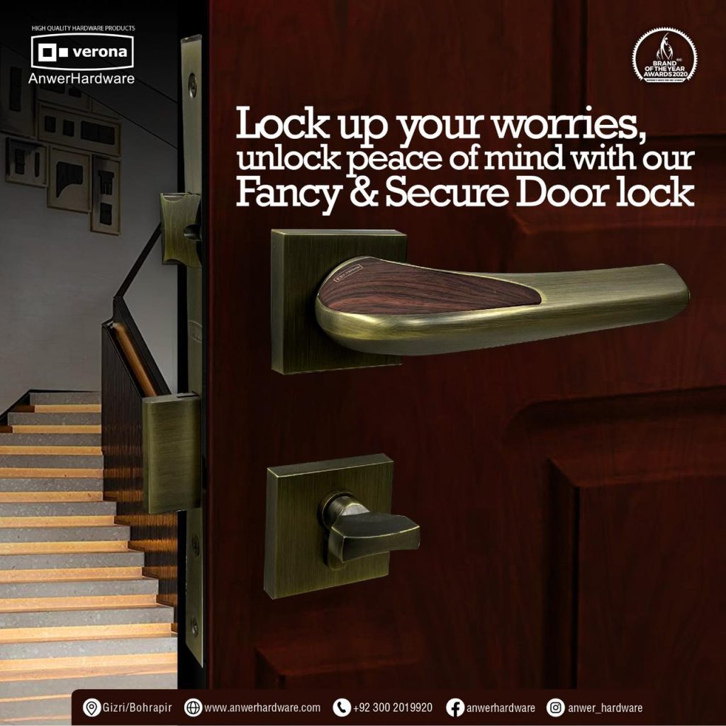 Verona Rosette Lock E698 Mab/Wood ⋆ Anwer Hardware