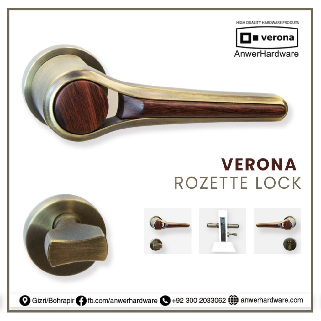 Verona Rosette Lock E370 Mab/Wood ⋆ Anwer Hardware