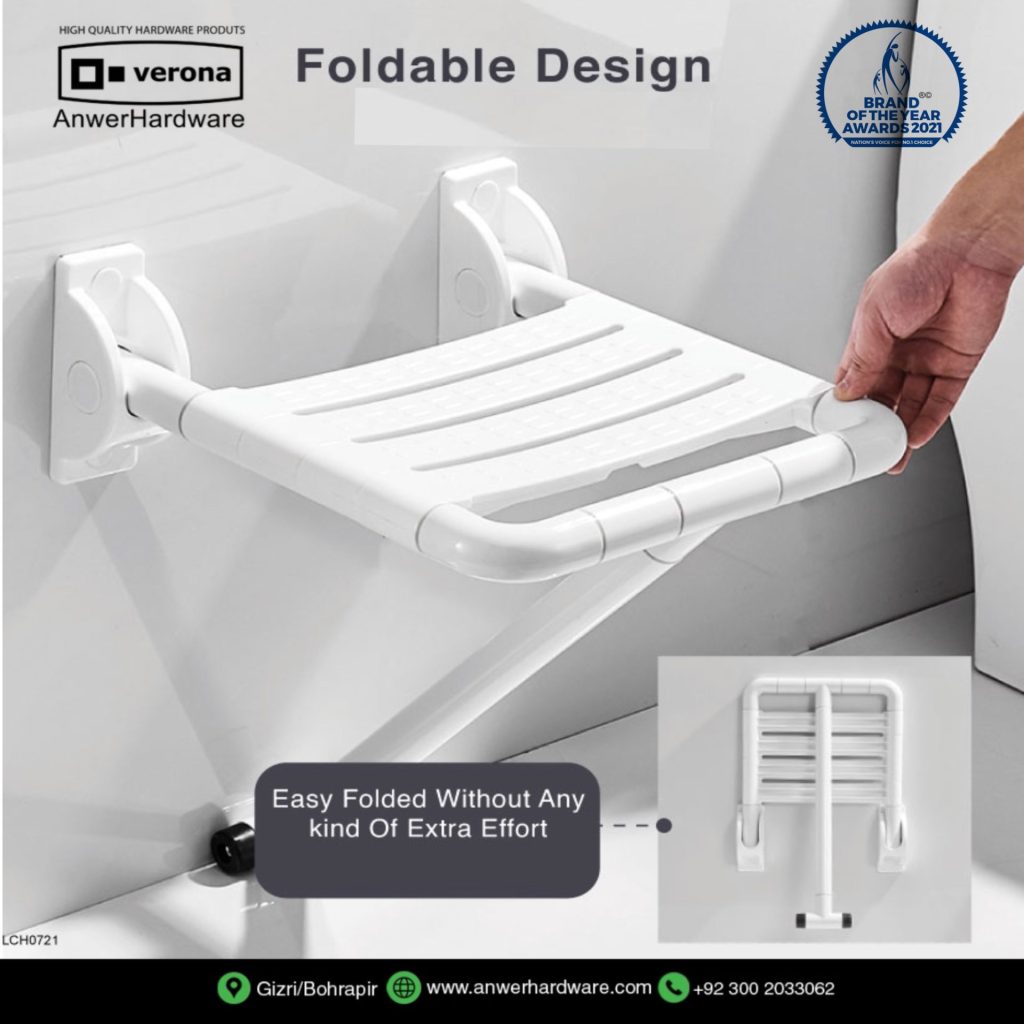 Folding Wall Mounted Shower Seat W8889 ⋆ Anwer Hardware