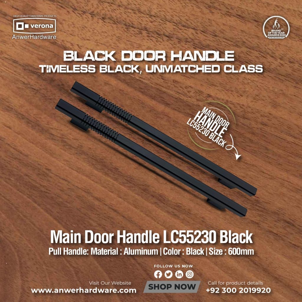 Main Door Handle LC55230 Black ⋆ Anwer Hardware