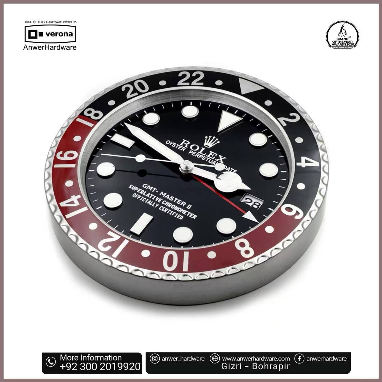 Rolex Wall Clock–Gmt Master II ‘Coke’ ⋆ Anwer Hardware