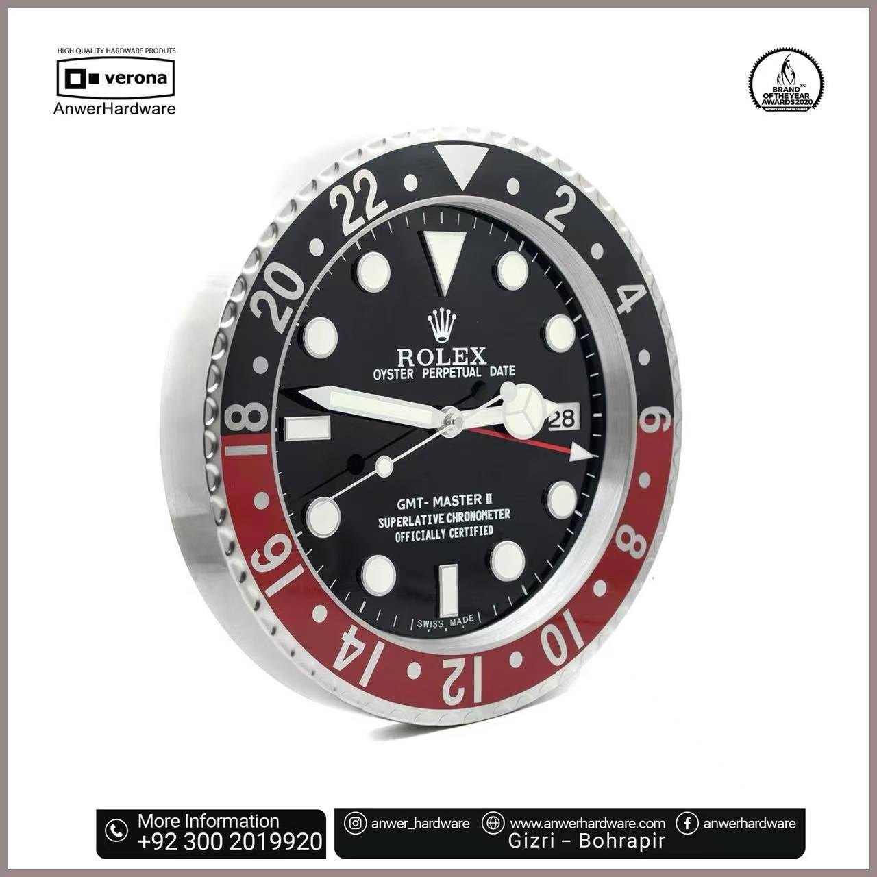 Rolex Wall Clock–Gmt Master II ‘Coke’ ⋆ Anwer Hardware